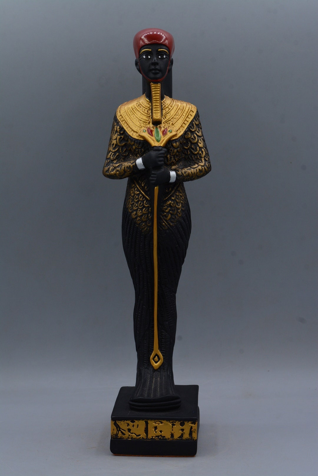 Unique Ptah God of Memphis and Craftsmen Stone Painted Black Gold Made ...