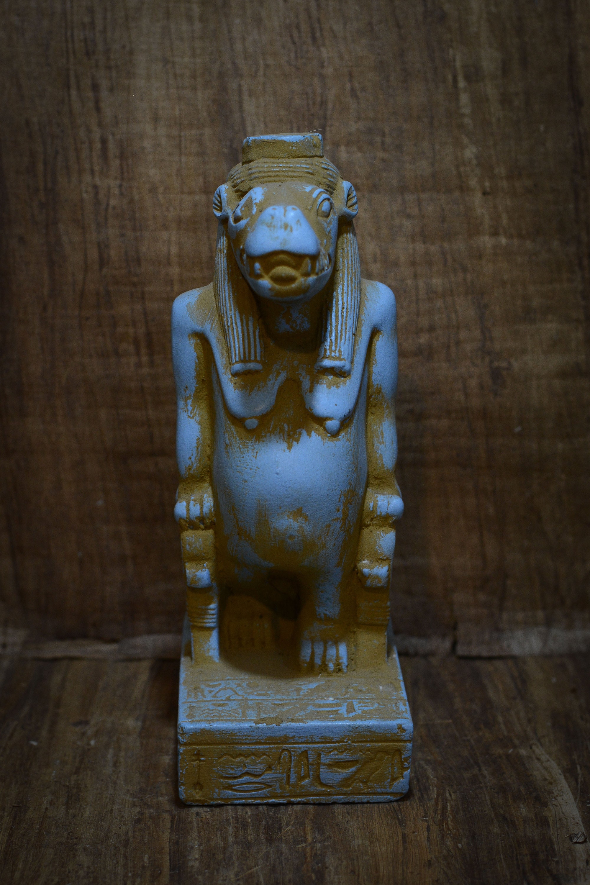 Statue Taweret Hippos Sculpture “goddess of Childbirth” Blue / Green ...