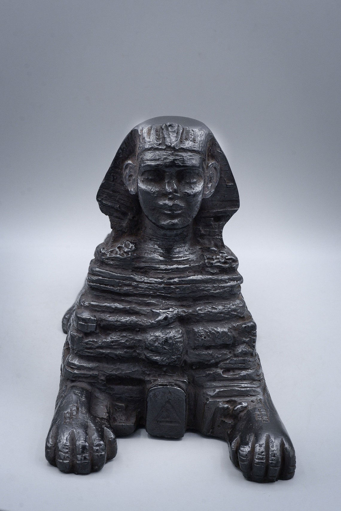 Unique Egyptian Sphinx Large Statue Black Heavy Solid Stone | Etsy