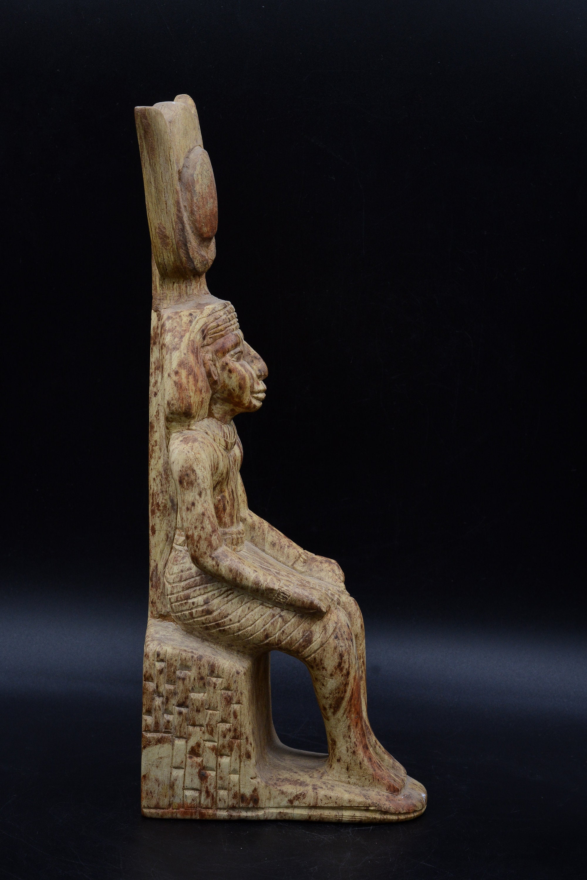 Unique goddess isis vintage statue hand carved stone made in | Etsy