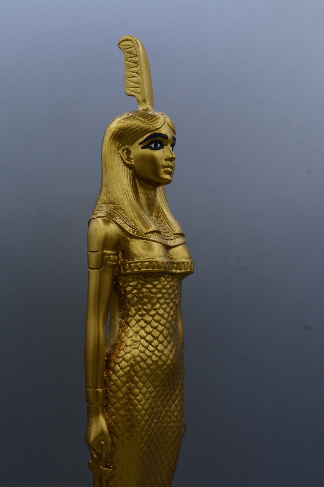 Statue Maat Goddess of Balance and Truth Gold Standing Handmade Egyptian Art Altar Statue ...