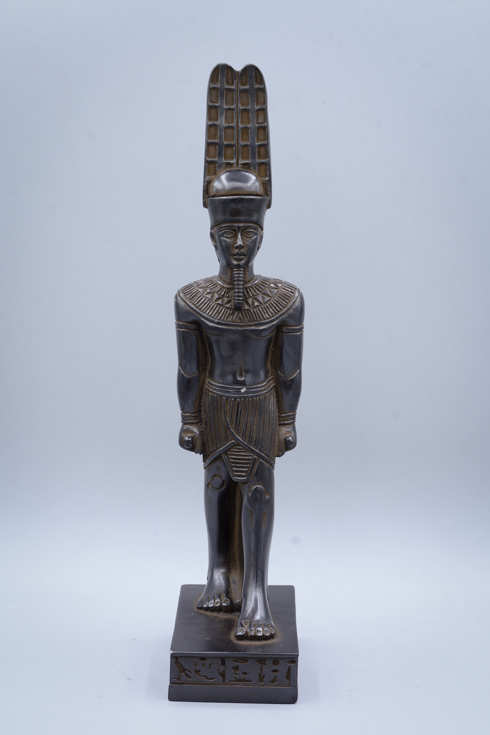 Statue of Egyptian Art Amun Ra Black / Gold Leaf Made in Egypt - Etsy UK