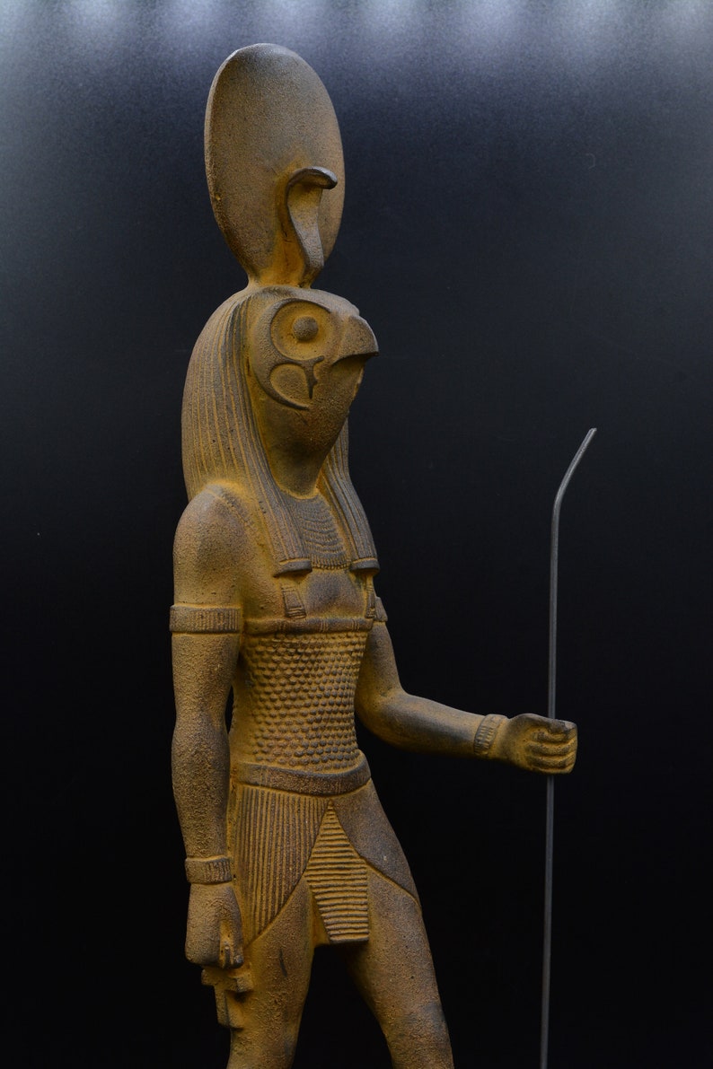 Statue of Ra Harakhte Sun God Crowned With a Solar Disk Unique Black ...