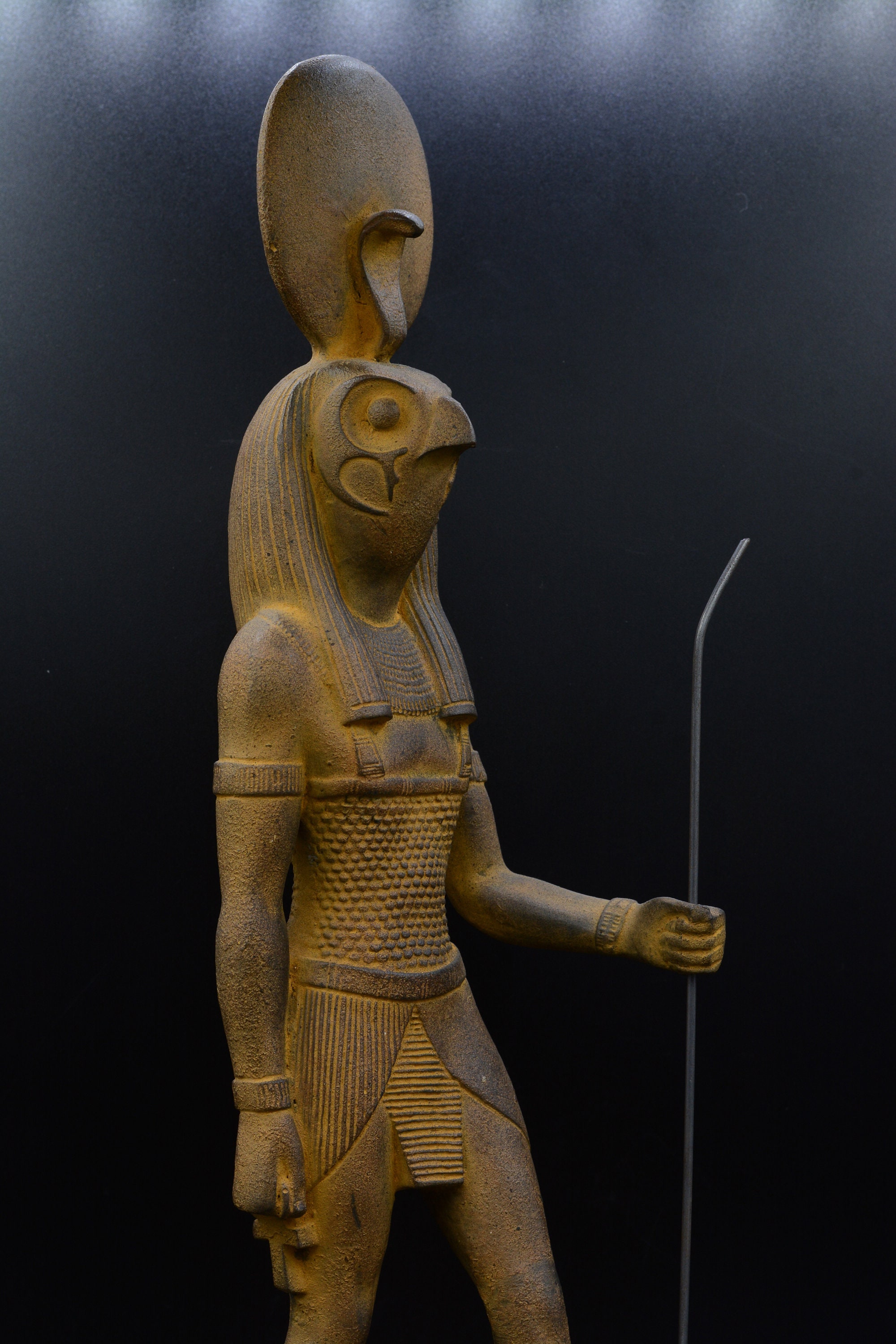 Statue of Ra Harakhte Sun God Crowned With a Solar Disk Unique Black ...