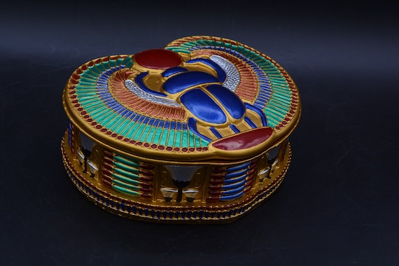 Egyptian Art Box Decorated Pharaonic Inscriptions Scarab - Etsy