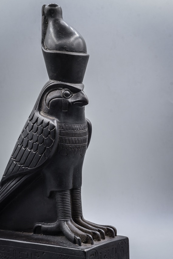 Statue Horus God of Sky Falcon Bird Headed Black Large Heavy | Etsy