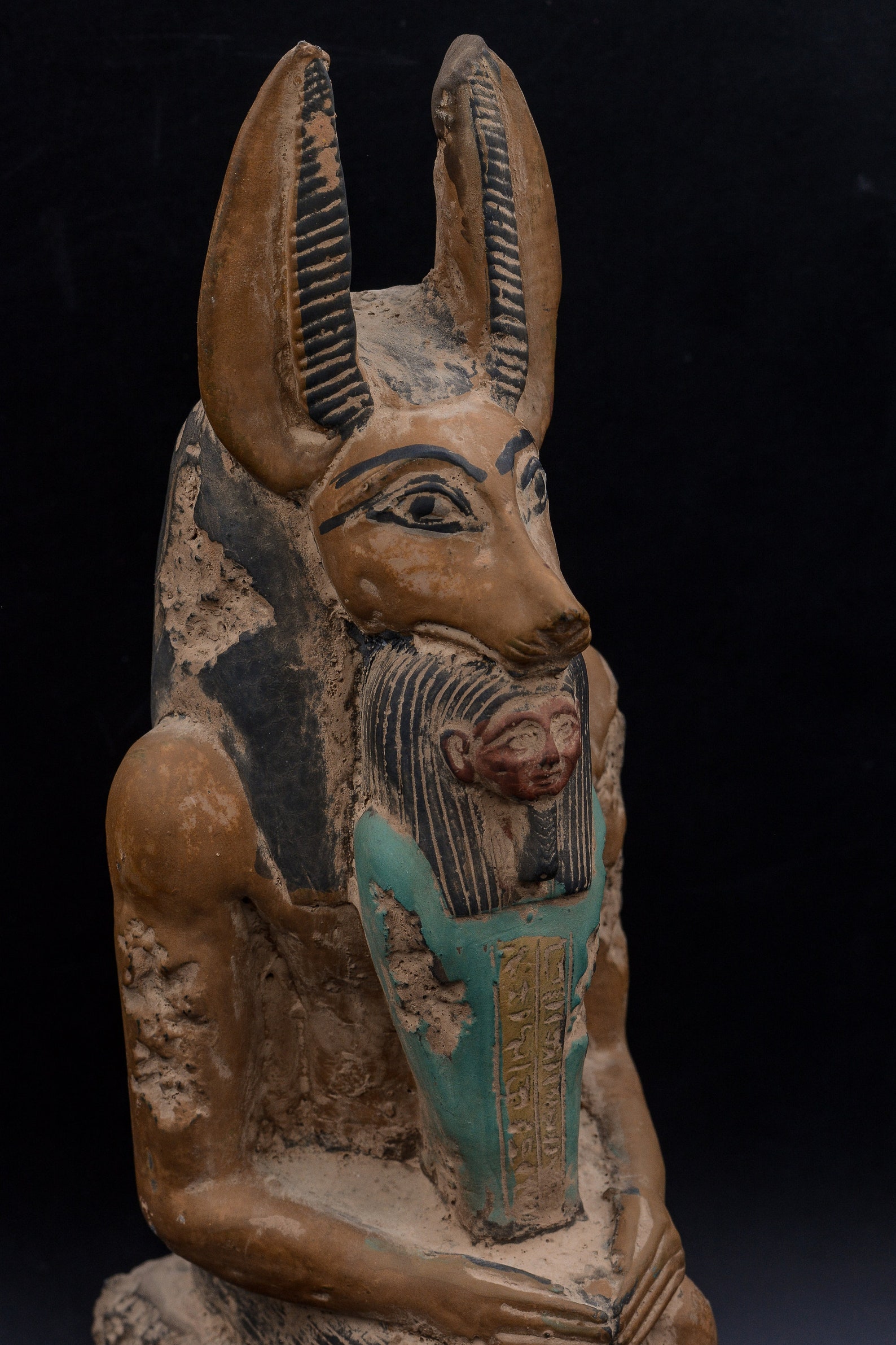 Seated Anubis Holding a Mummy Form With a Hapi son of Horus - Etsy