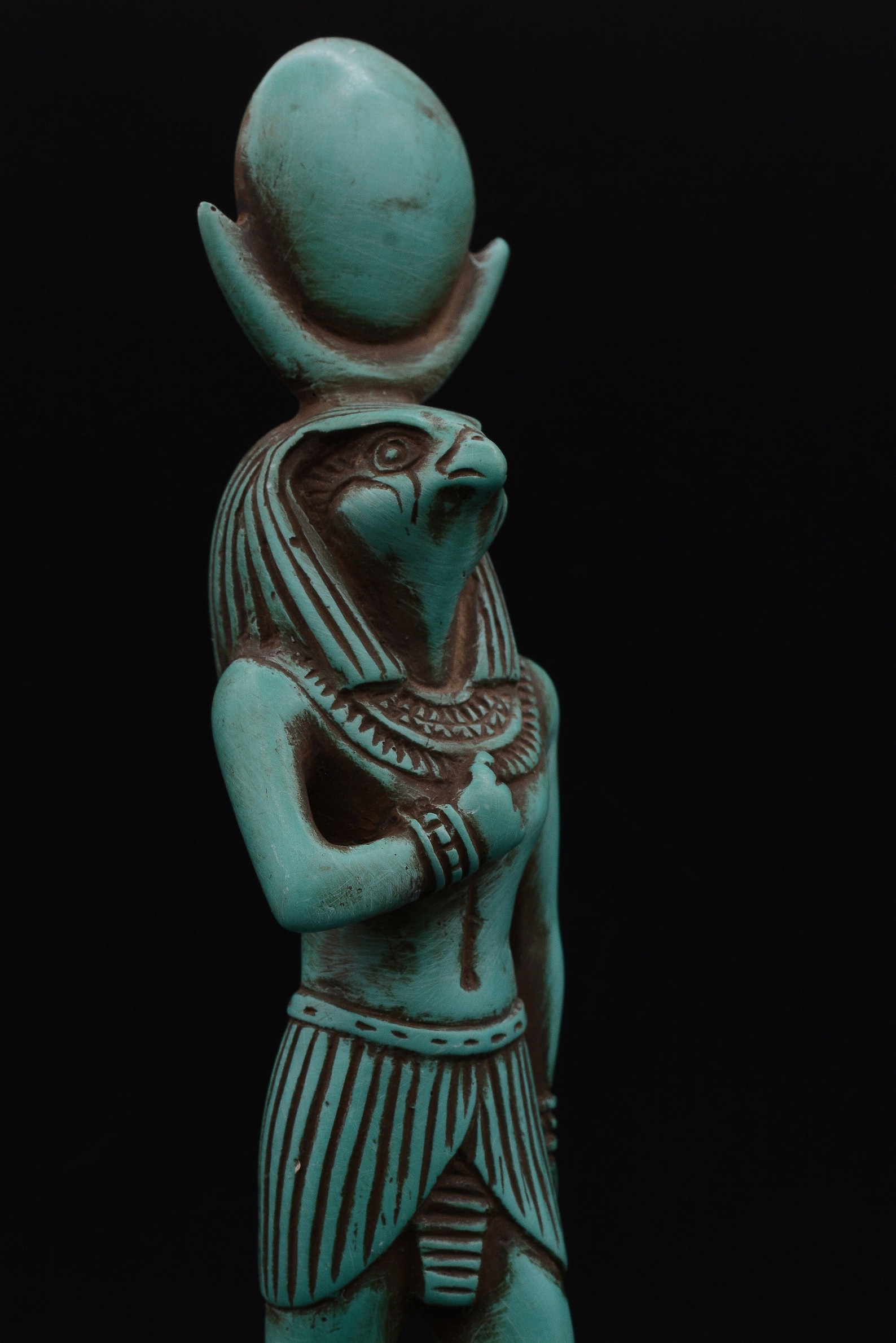 Statue of Ra Harakhte Sun God Crowned With a Solar Disk Green - Etsy