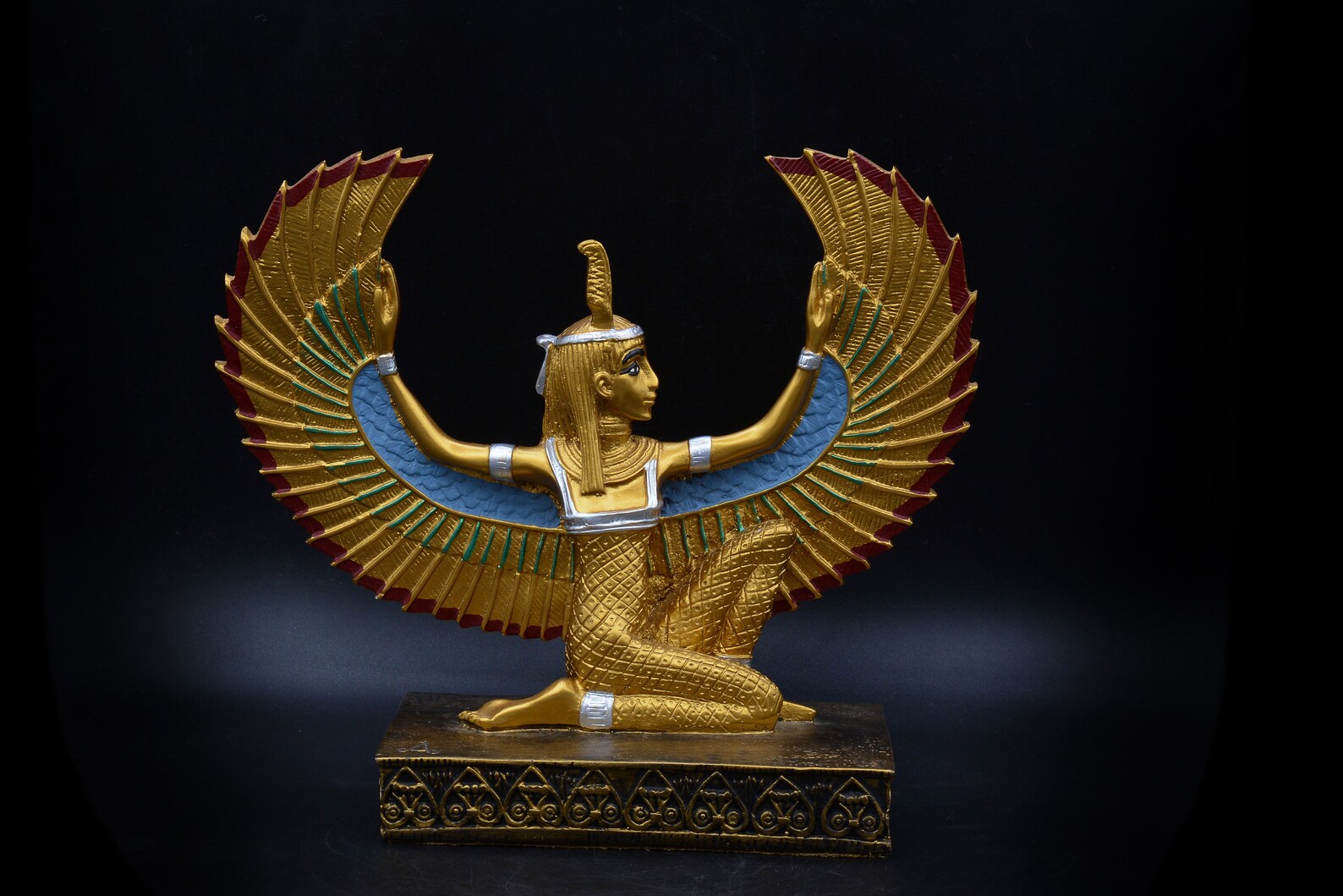 Egyptian Goddess maat Open Wings Statue 2 color made in | Etsy