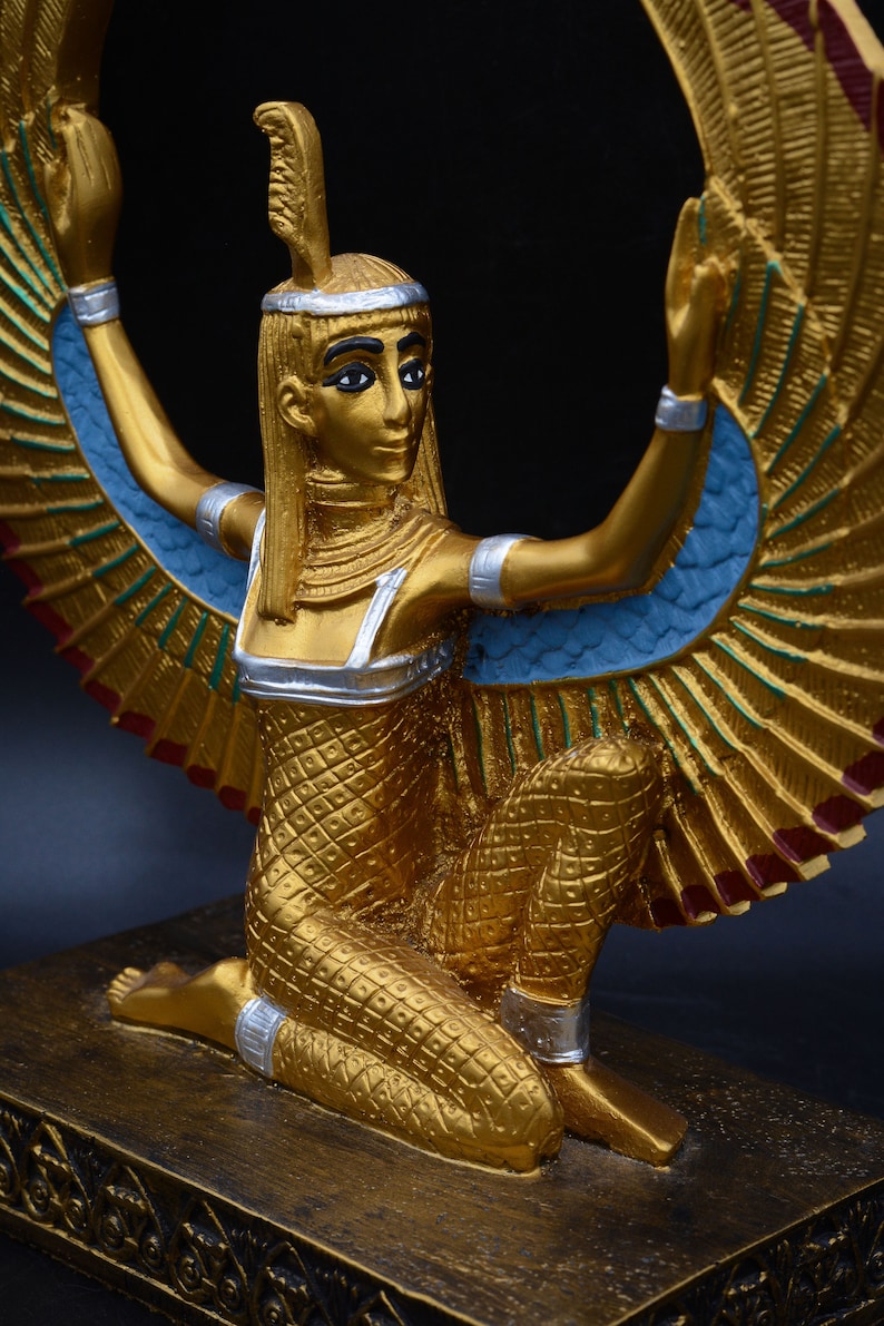 Egyptian Goddess Maat Open Wings Statue (2 Color) Made in Egypt - Etsy