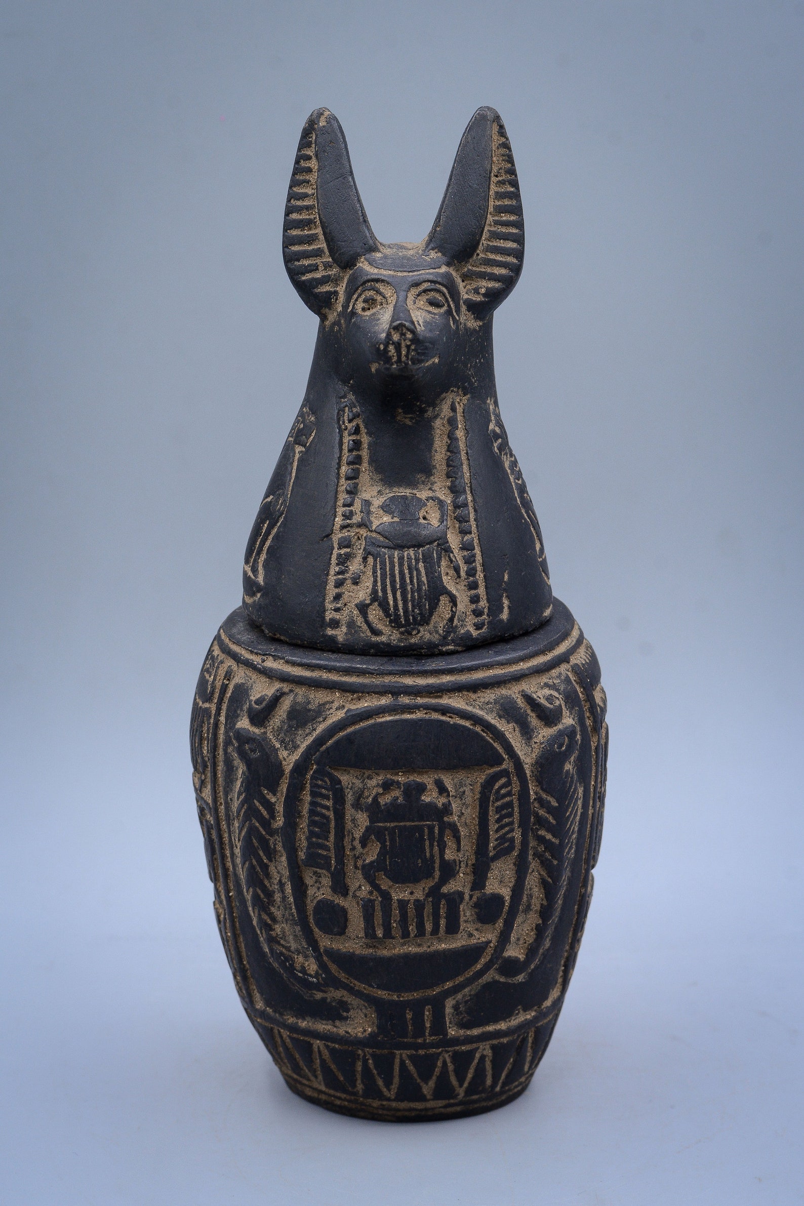 Canopic Jars Black Stone Sculpture Sons of Horus Unique Set - Etsy