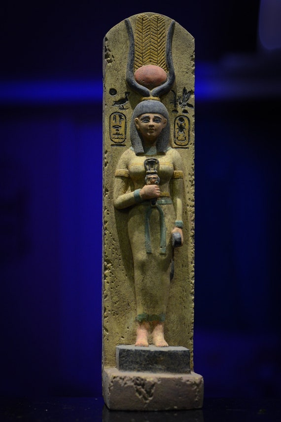 Goddess Isis Holding a Sistrum Sculpture Statue Lime Stone - Etsy