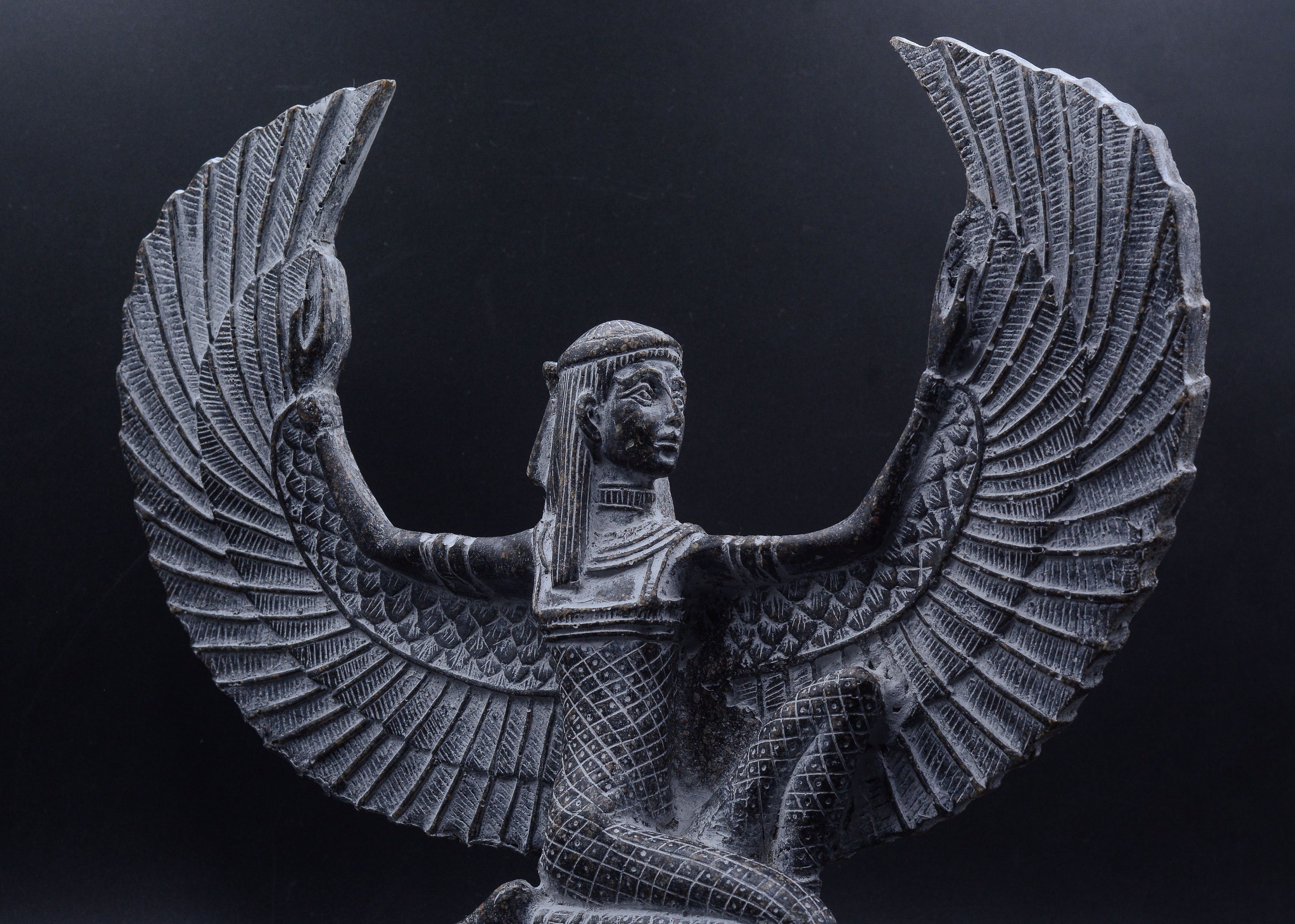 Isis Wings Goddess Statue Large Sculpture Granite Stone Heavy - Etsy Norway