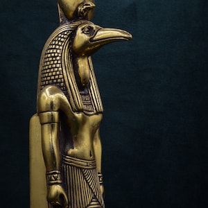 Statue Thoth God of Knowledge and Wisdom Large Gold Leaf Unique Ancient ...