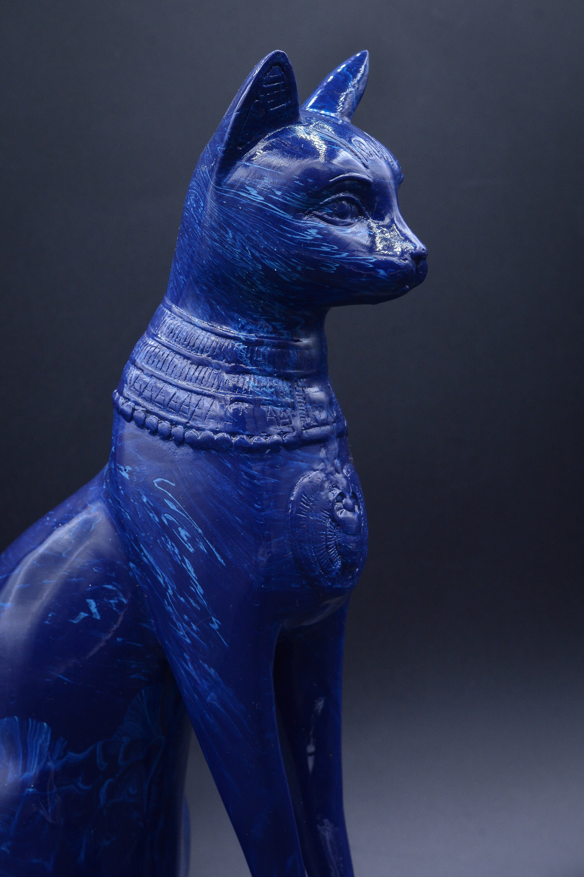 Egyptian Art Goddess Bastet Cat Blue Statue Made in Egypt - Etsy