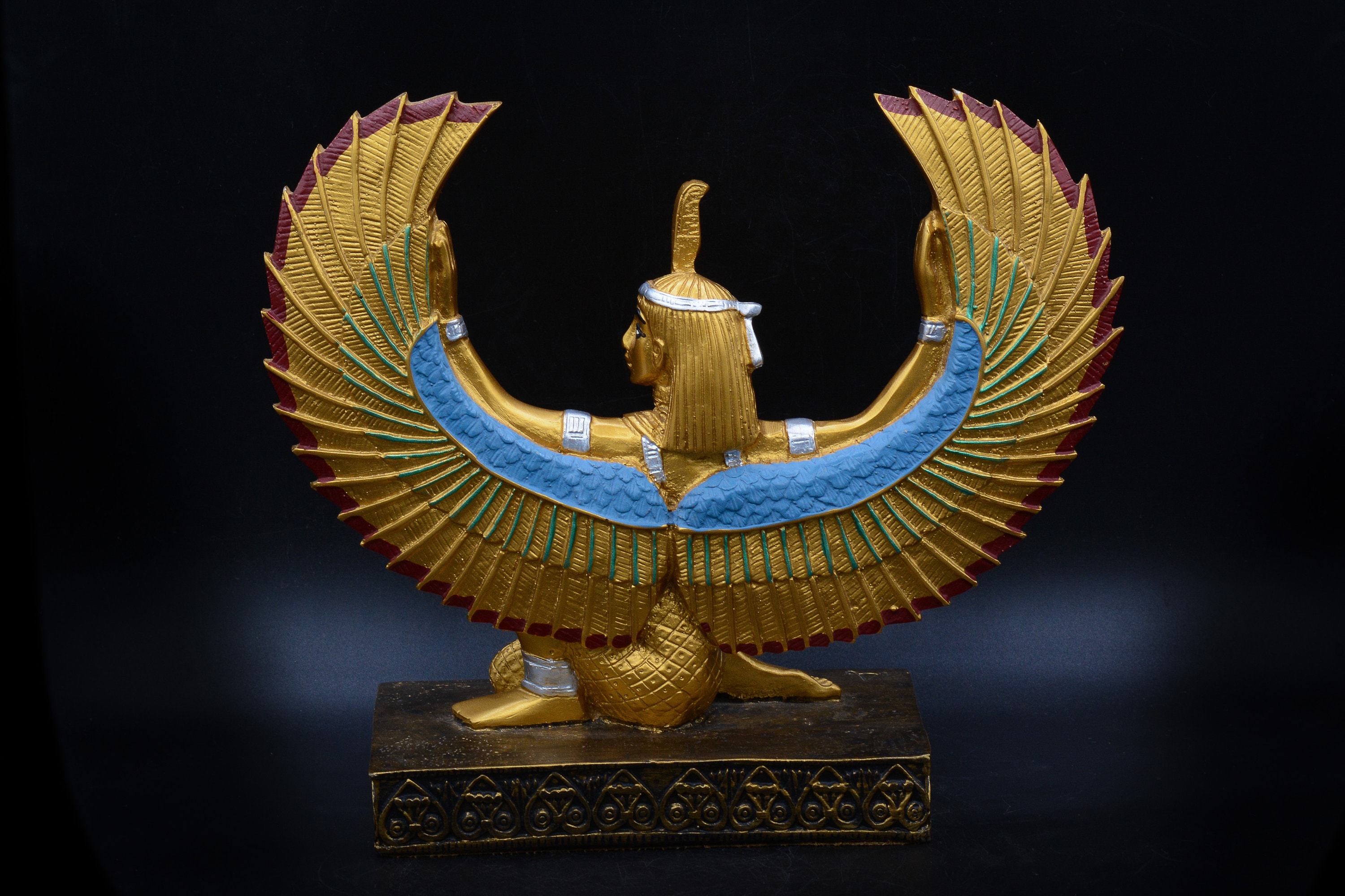 Egyptian Goddess maat Open Wings Statue 2 color made in | Etsy