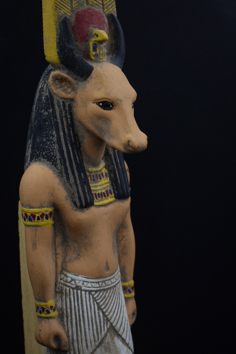 Unique Egyptian Art Heavy Statue of the Warrior God Montu, Lord of ...