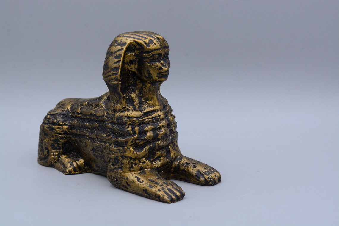 Statue of Egyptian Art Hand Made Sphinx 3 Color Gold / Bronze - Etsy
