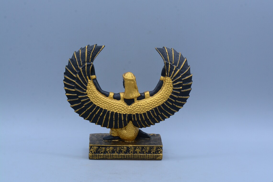 Egyptian Goddess Isis Wings Statue hand painted 2 style made | Etsy