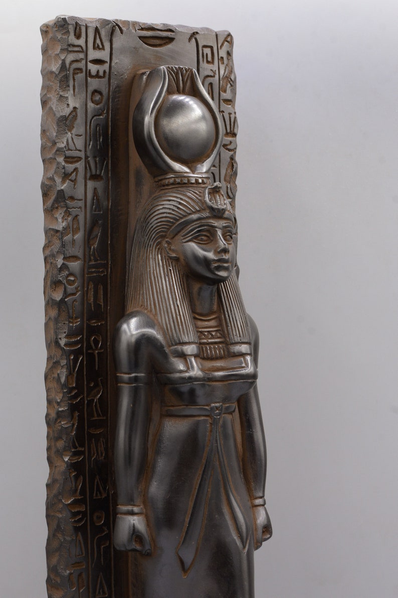Goddess Isis Statue Large Stela Relief Heavy Black Sculpture - Etsy