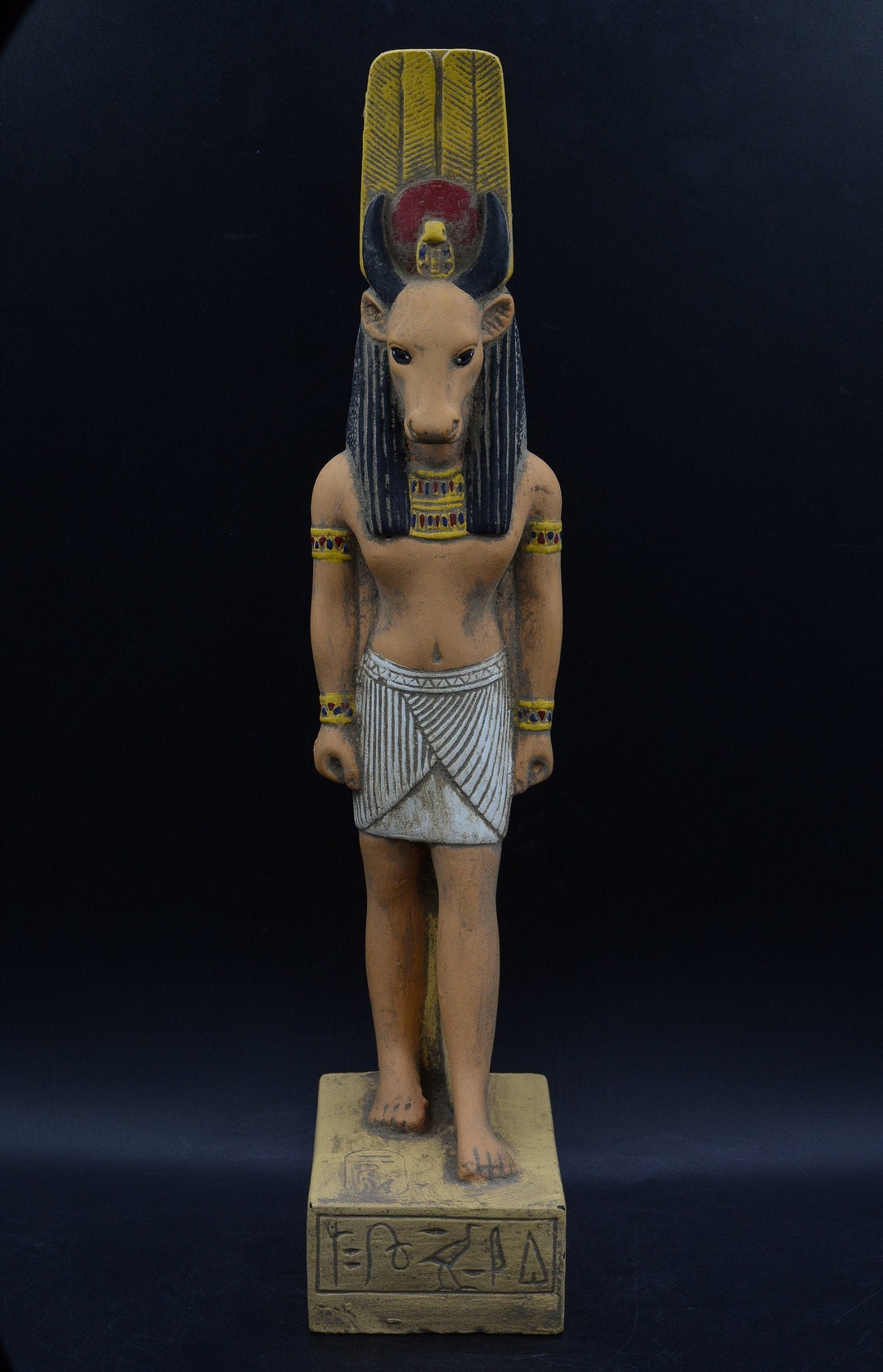 Unique Egyptian Art Heavy Statue of the Warrior God Montu, Lord of ...
