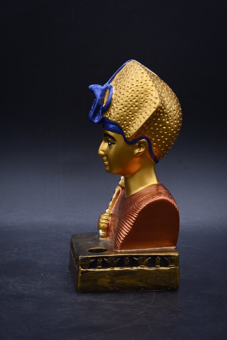 Statue of Egyptian Art Hand Painted Pharaoh King Ramesses II | Etsy