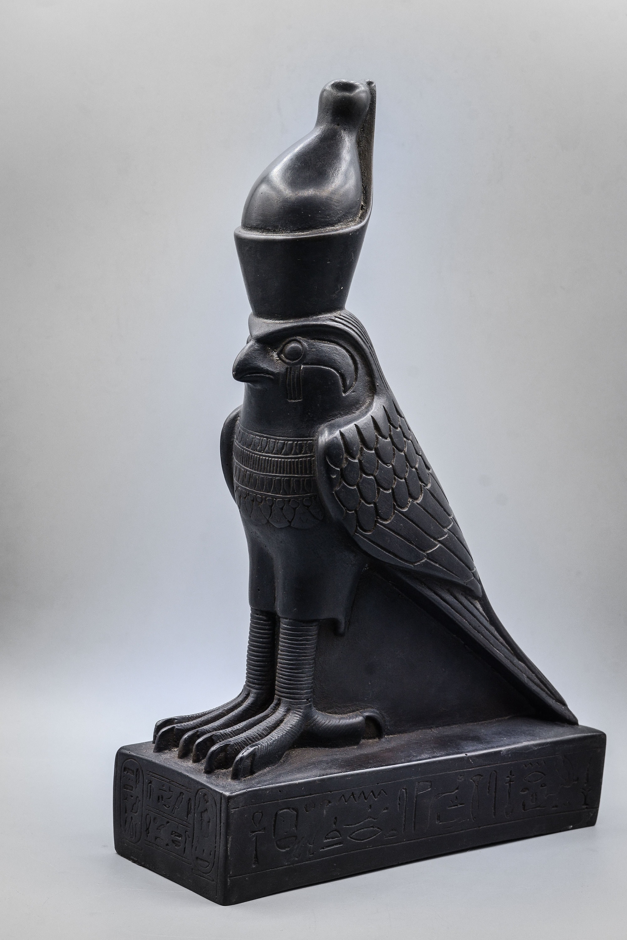 Statue Horus God of Sky Falcon Bird Headed Black Large Heavy 11.5 ...
