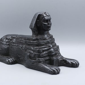Unique Egyptian Sphinx Large Statue Black Heavy Solid Stone Made in ...