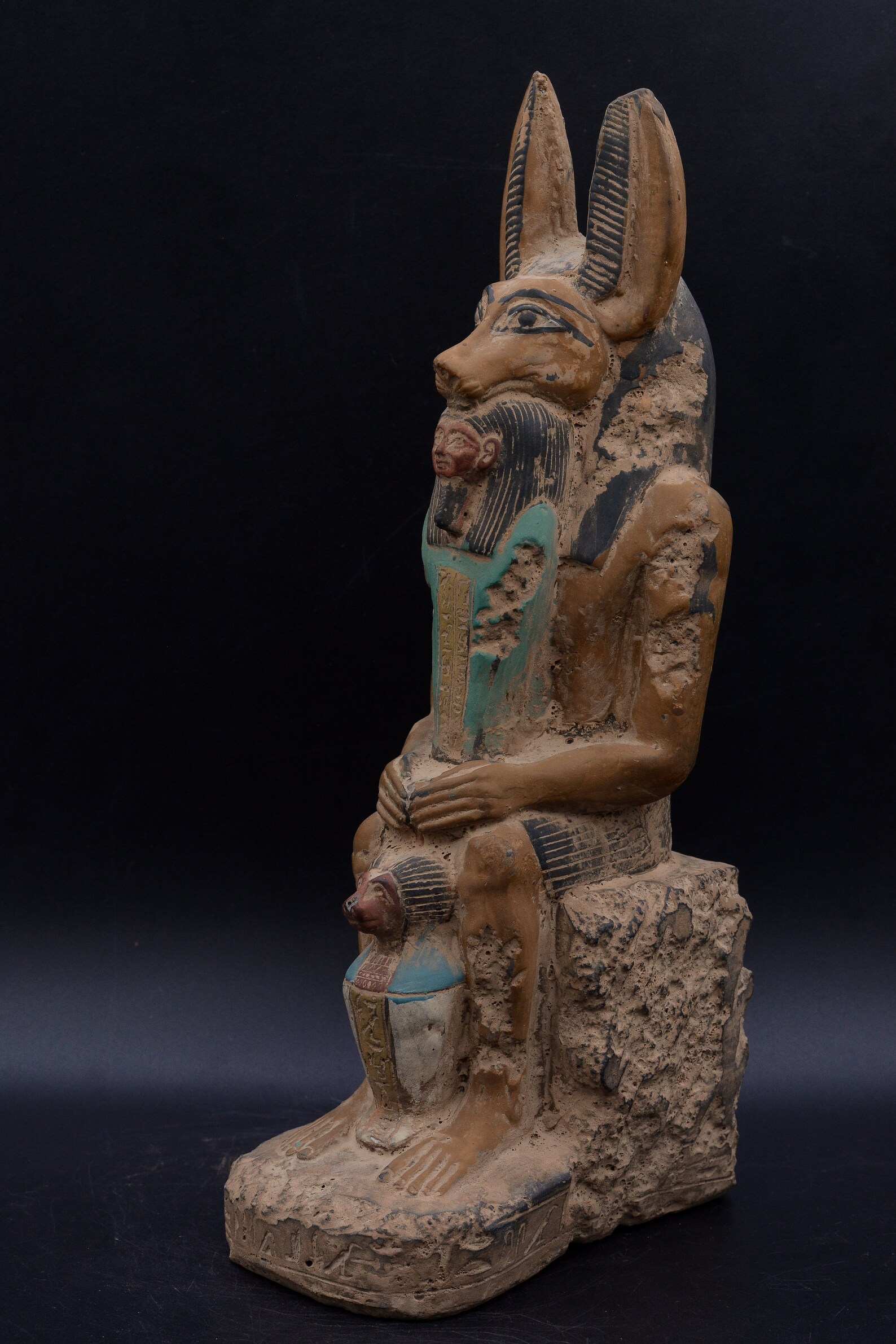 Seated Anubis Holding a Mummy Form With a Hapi son of Horus - Etsy
