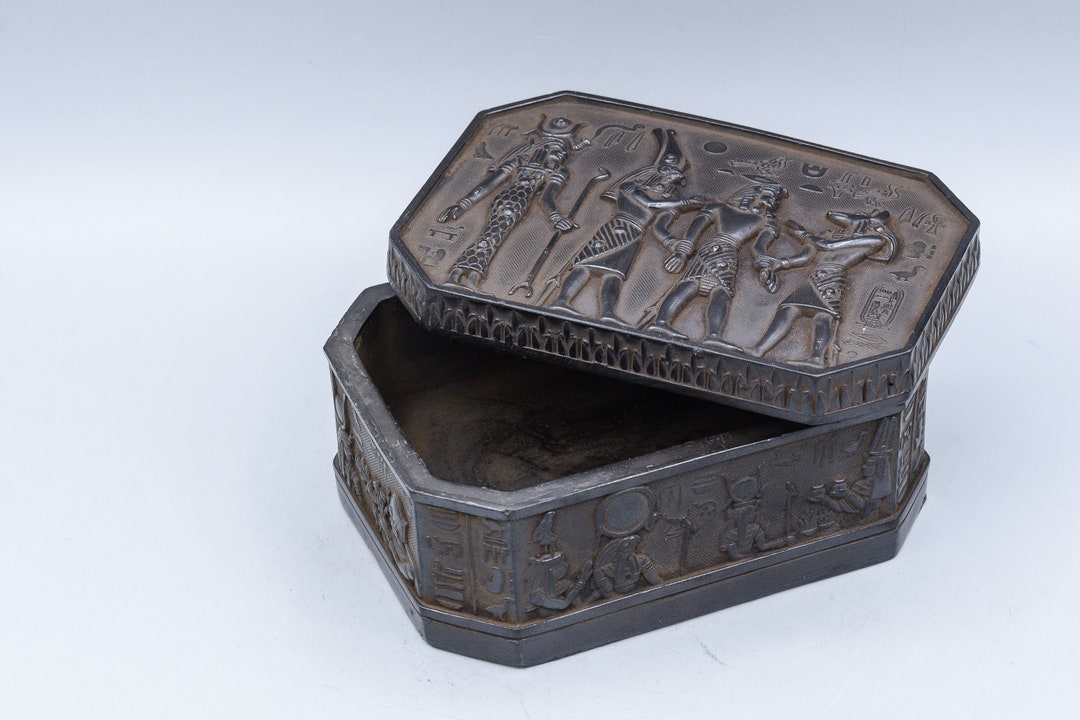 Egyptian Art Box Decorative Pharaonic Black Made in Egypt - Etsy