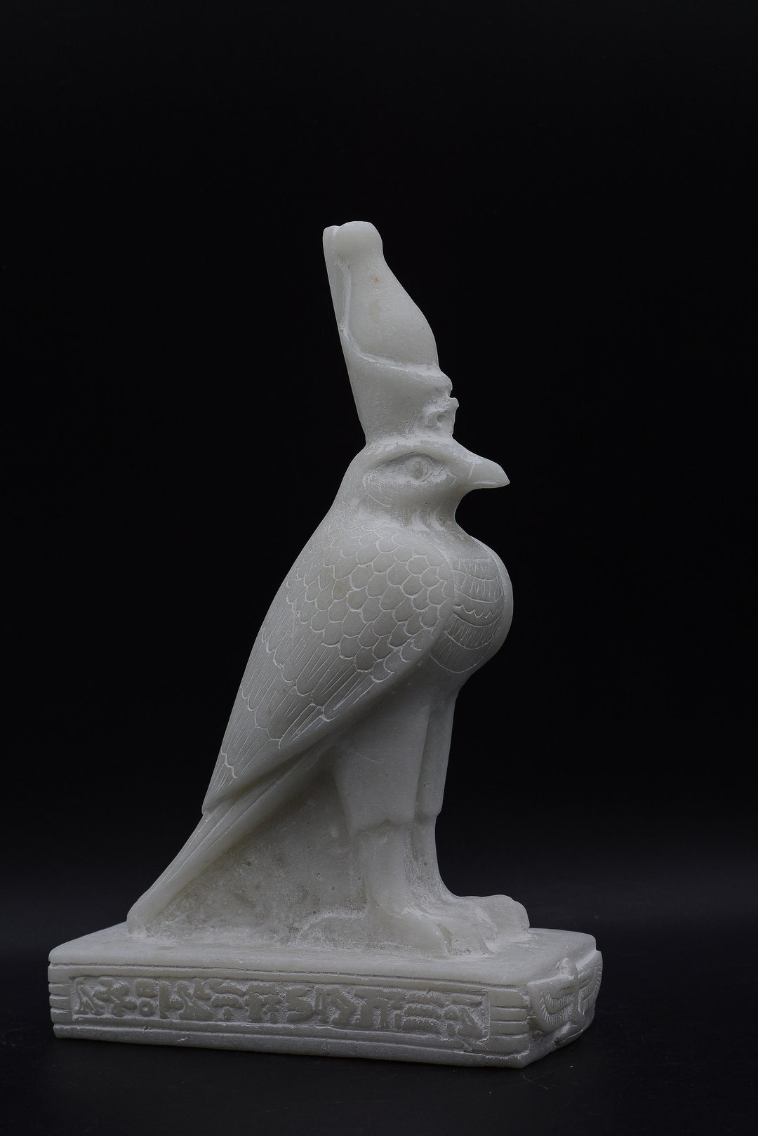 Statue Falcon Bird Headed God Horus White Marble Stone Heavy Made in ...
