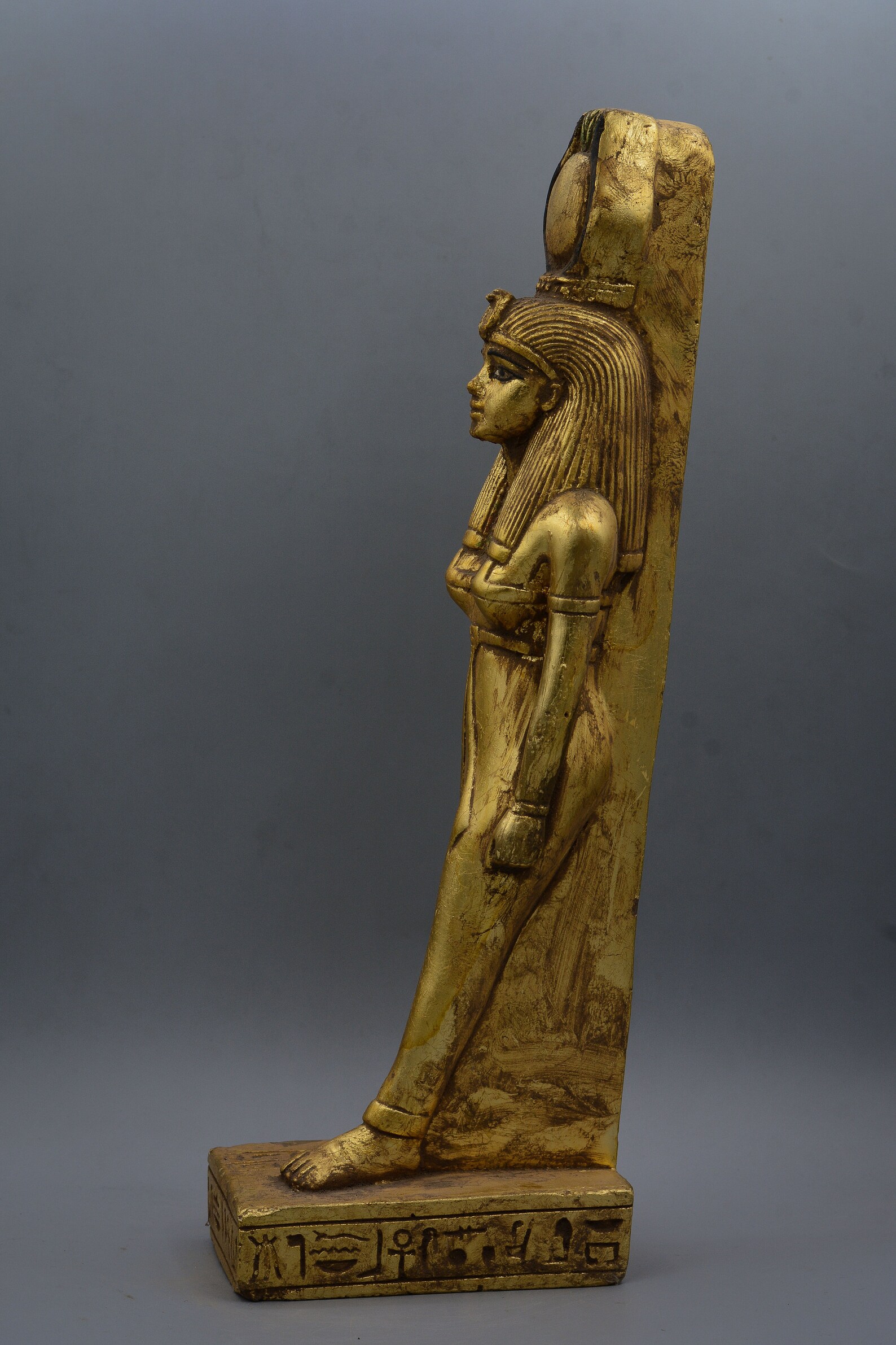 Statue Egyptian Goddess Isis Painted Gold Leaf Vintage Heavy - Etsy