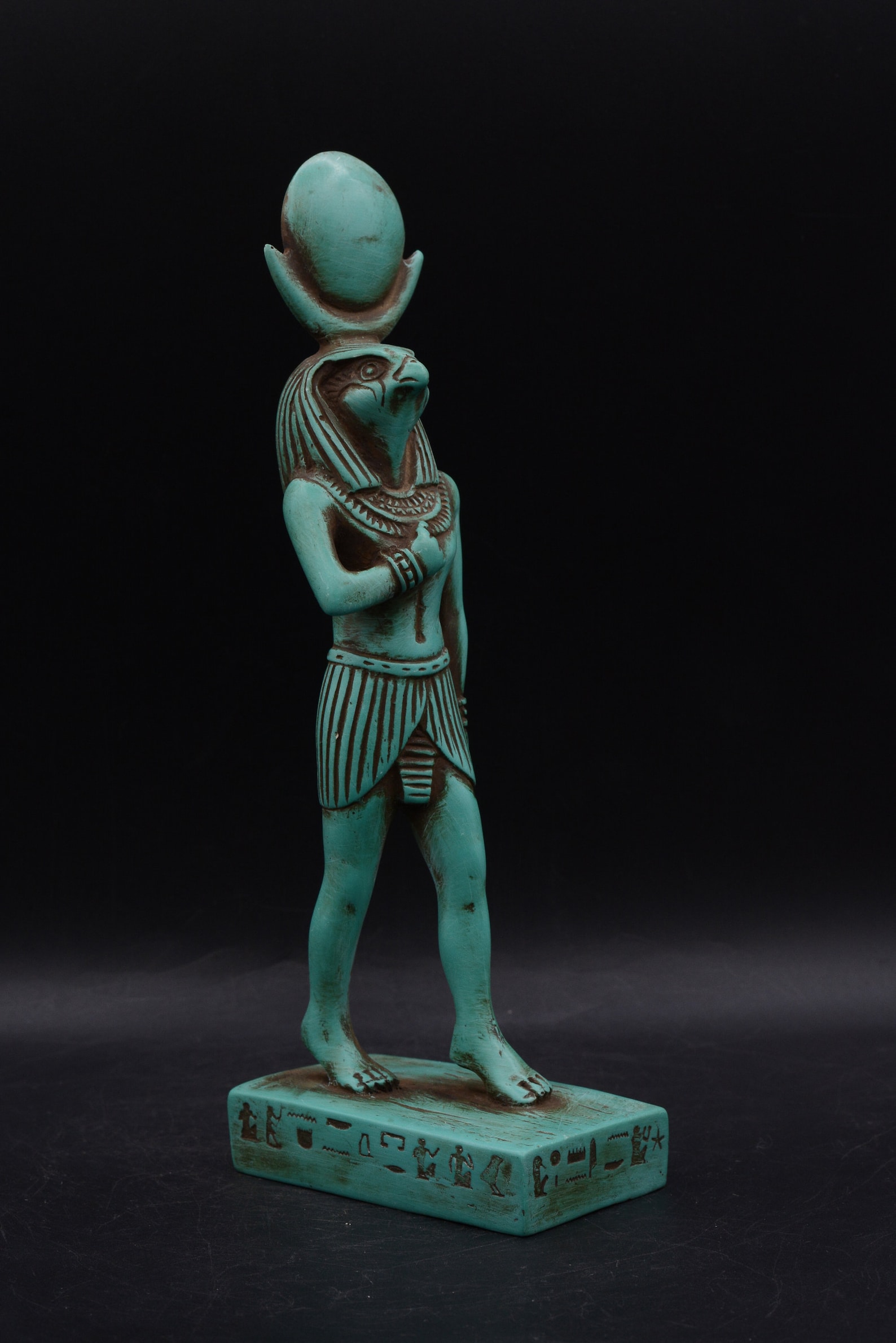 Statue of Ra Harakhte Sun God Crowned With a Solar Disk Green - Etsy