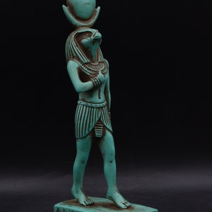 Statue of Ra Harakhte Sun God Crowned With a Solar Disk Green Ancient ...