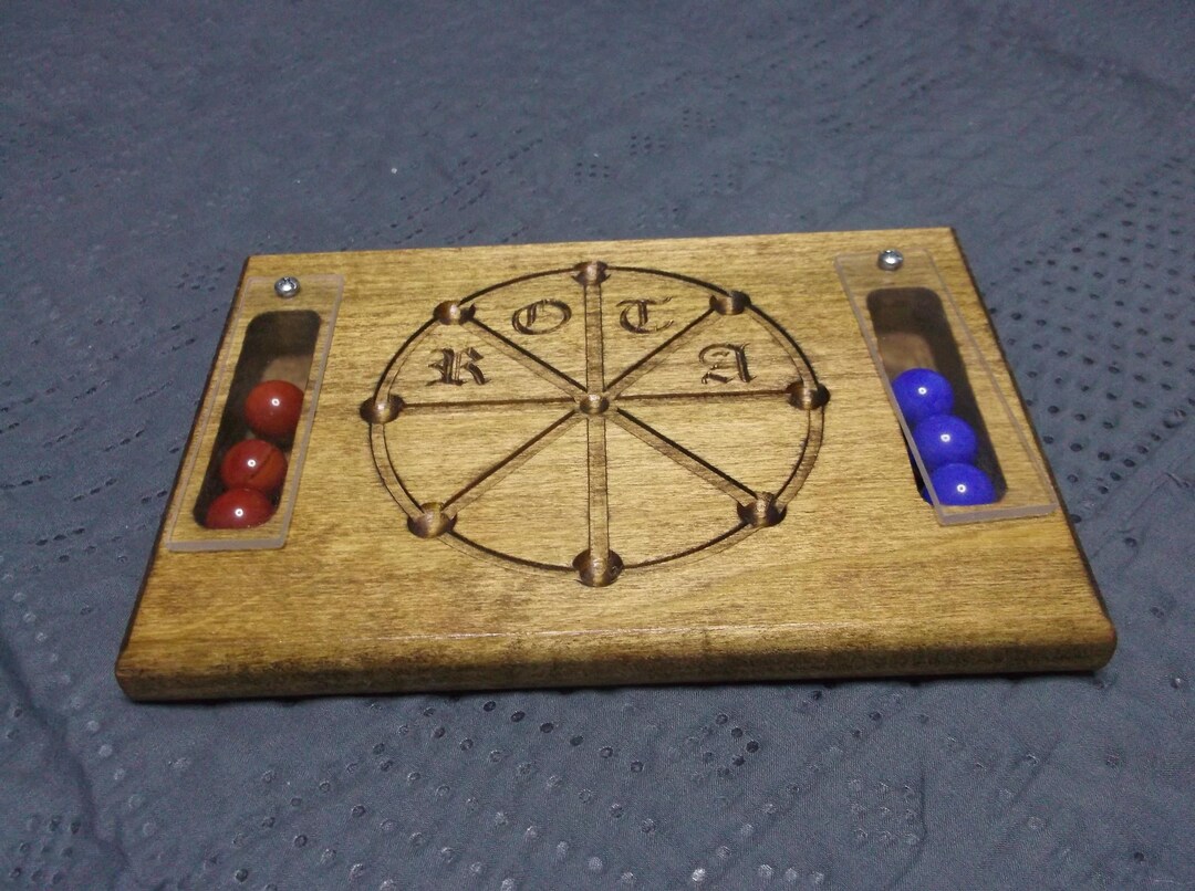 Rota (tic Tac Toe) Made With Solid Oak and Stained in Red Chestnut Stain With a Gloss Coat - Etsy