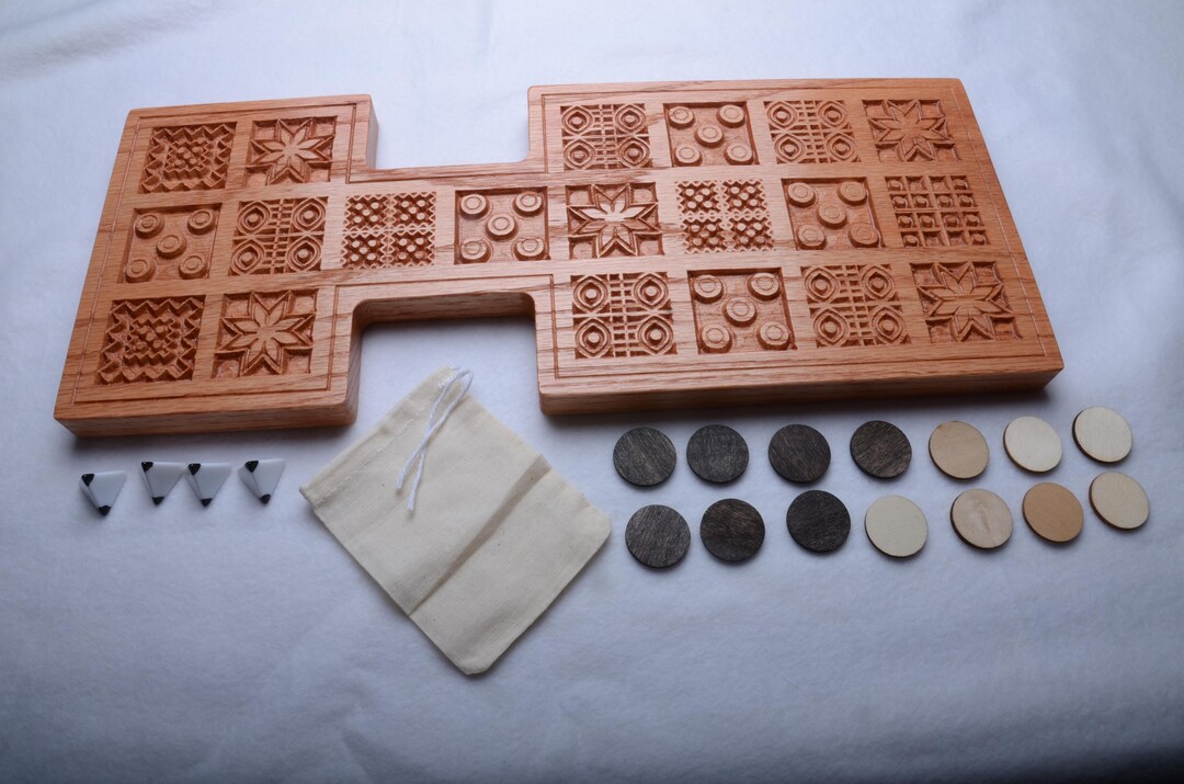 Royal Game of UR From 2000 BC Made With Solid Oak Wood With a Colonial ...