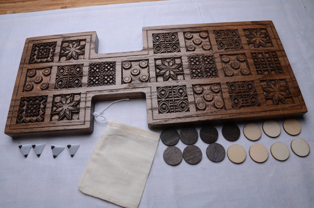 Royal Game of UR From 2000 BC Made With Solid Oak With a Ebony Stain - Etsy