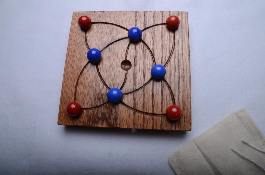 Marble Switch Game (puzzle) Made With Solid Oak Wood With an English ...