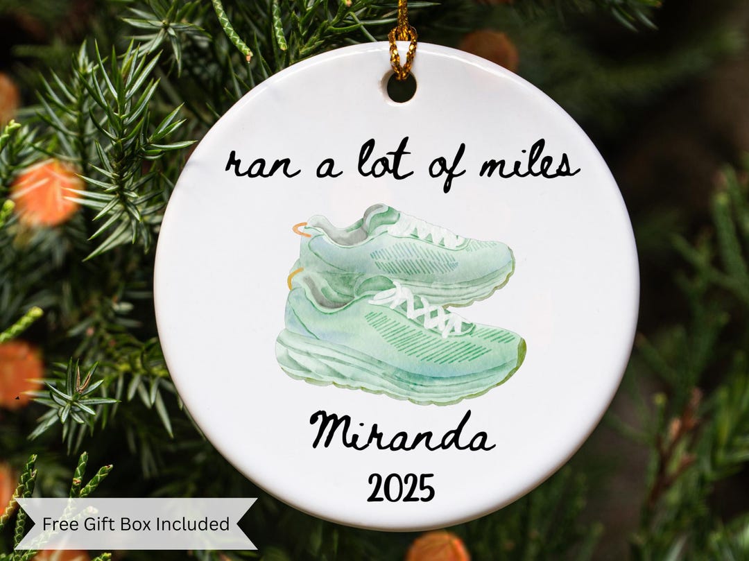 Custom Runner Ornament, Ran a Lot of Miles Running Christmas Ornament ...