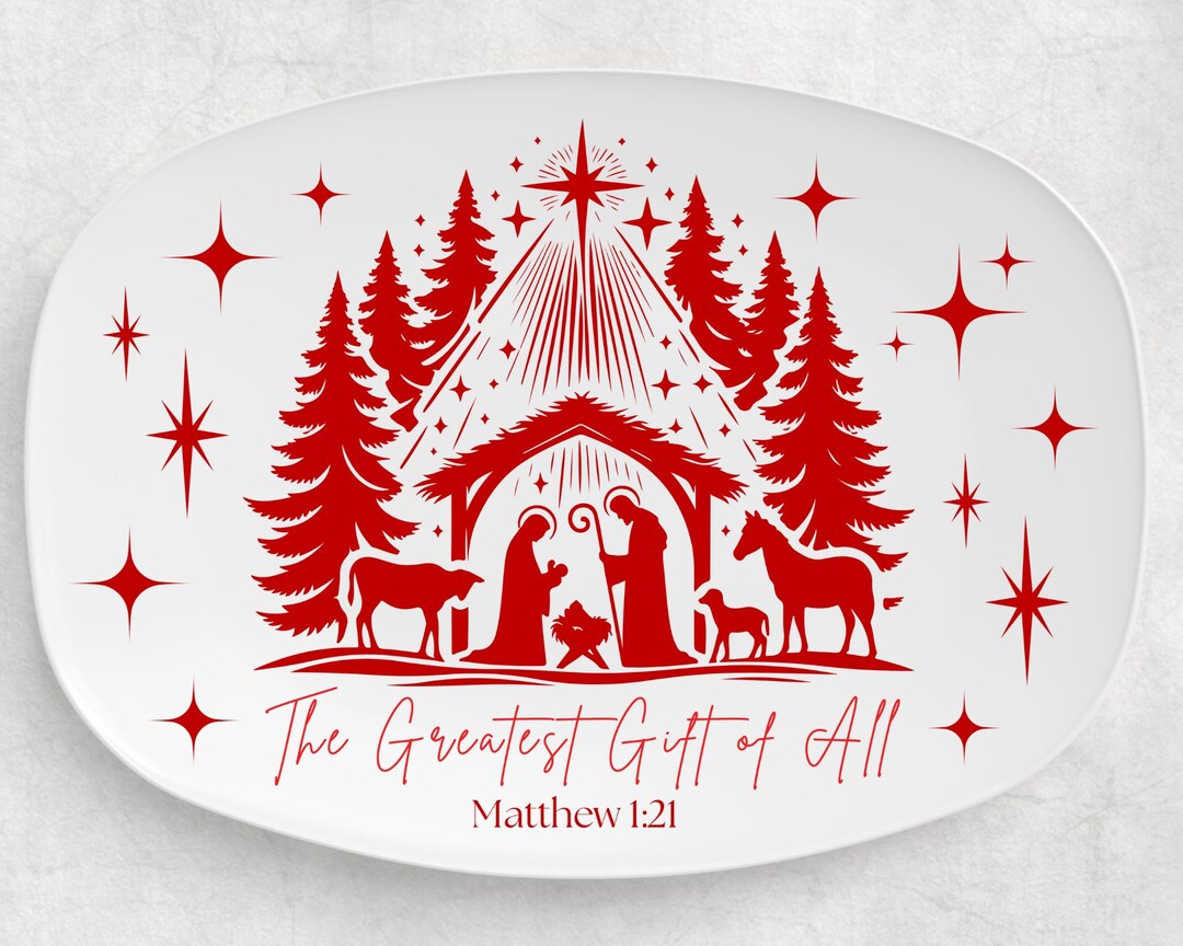 Nativity Christmas Platter, Nativity Scene Plate, Christian Gift ...