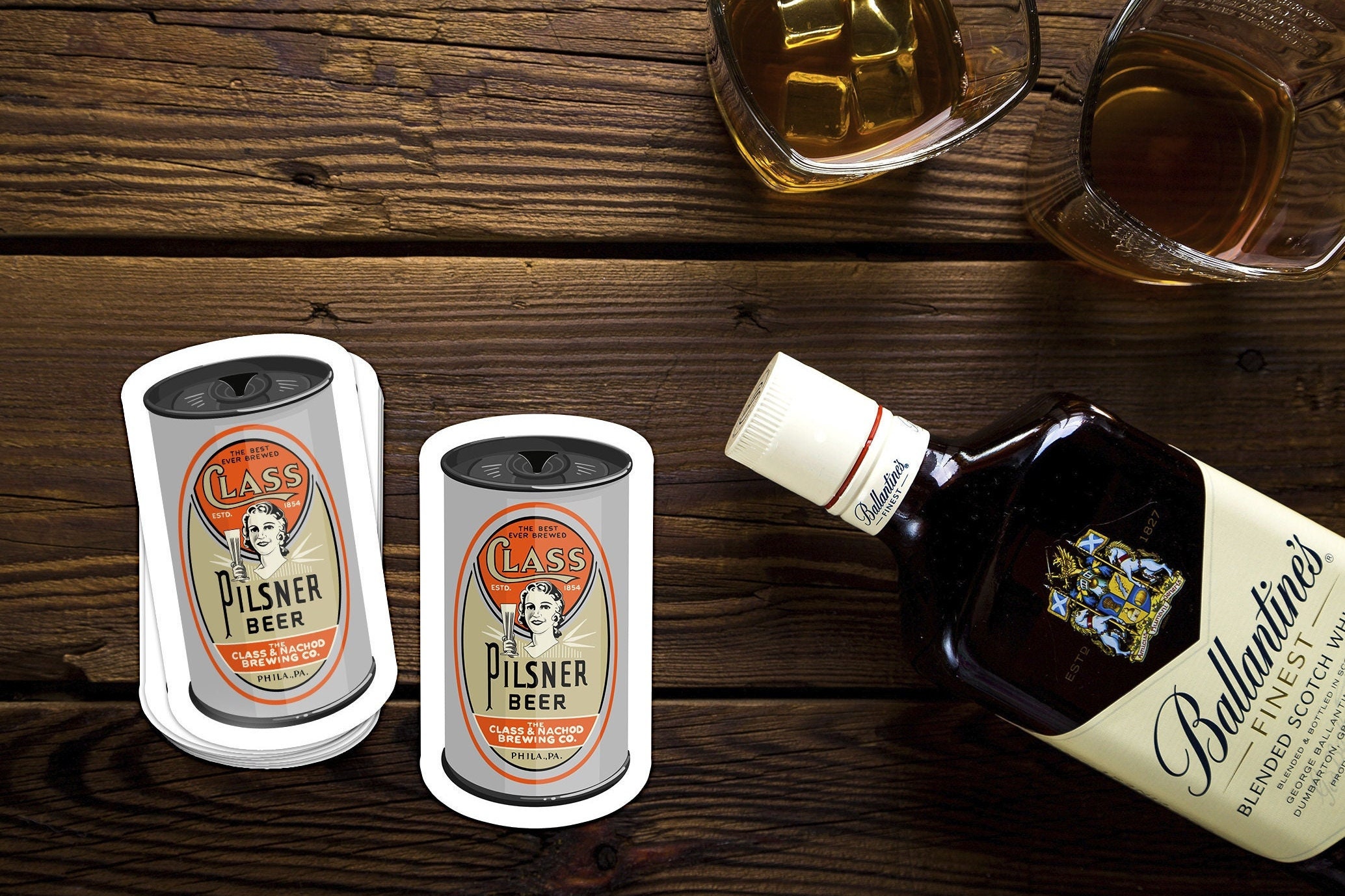 Vintage Pilsner Can Sticker - Etsy