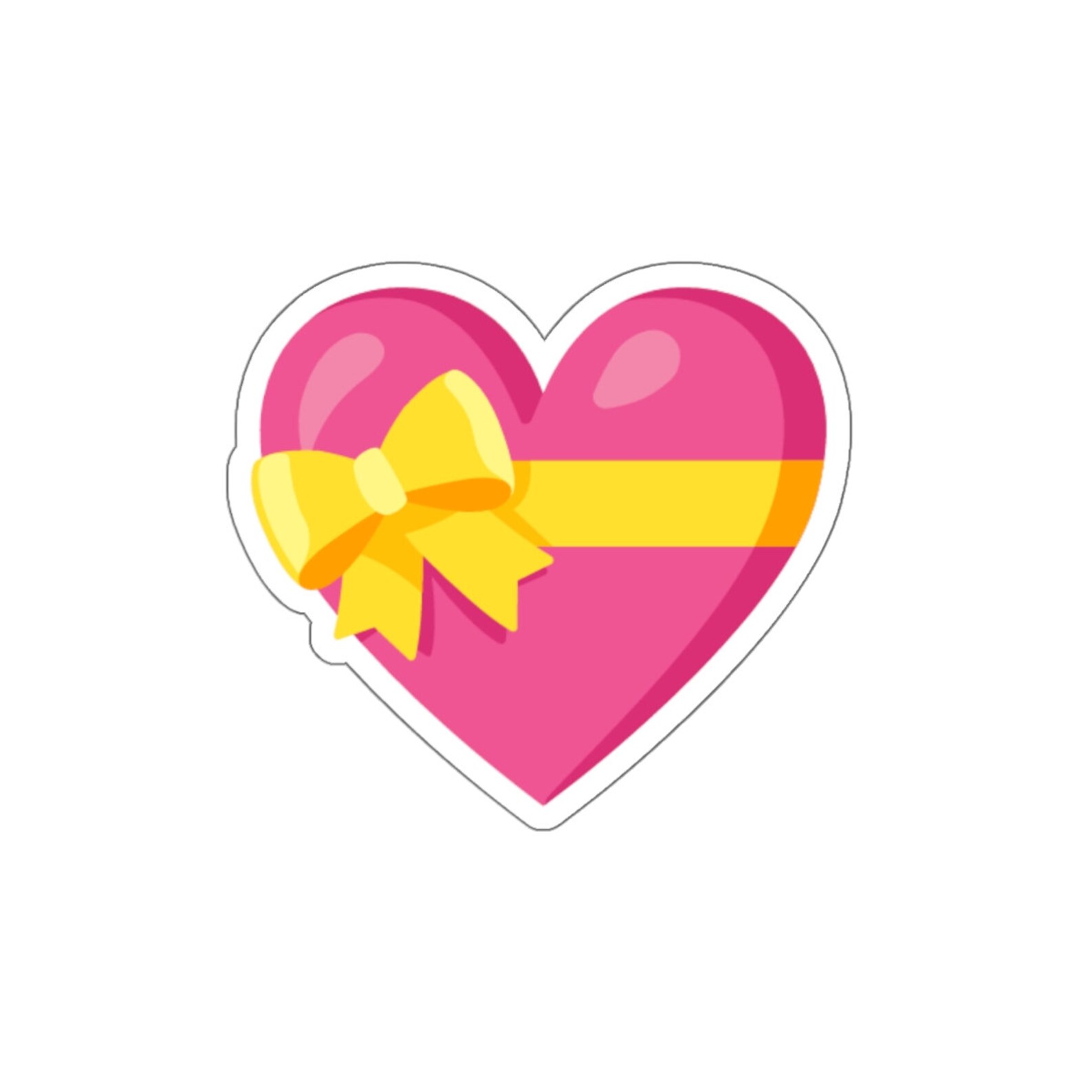 Ribbon Wrapped Heart Kiss-cut Stickers - Etsy