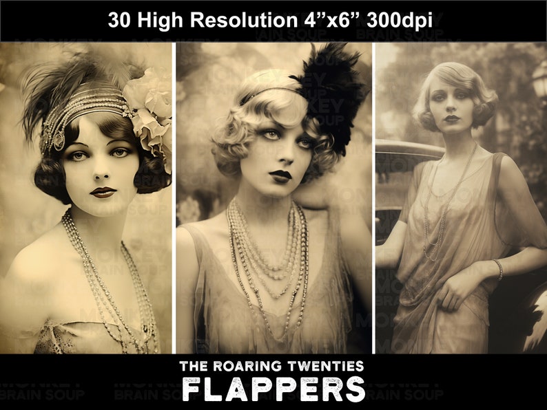 Vintage Style Flappers From the Roaring Twenties. Printable Download ...