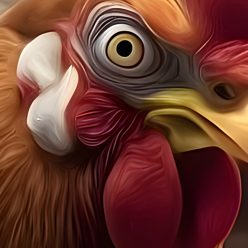 Roosters Playing Pool Original Printable Art Download - Etsy