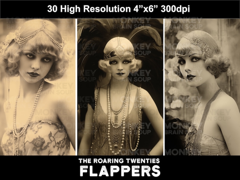 Vintage Style Flappers From the Roaring Twenties. Printable Download ...