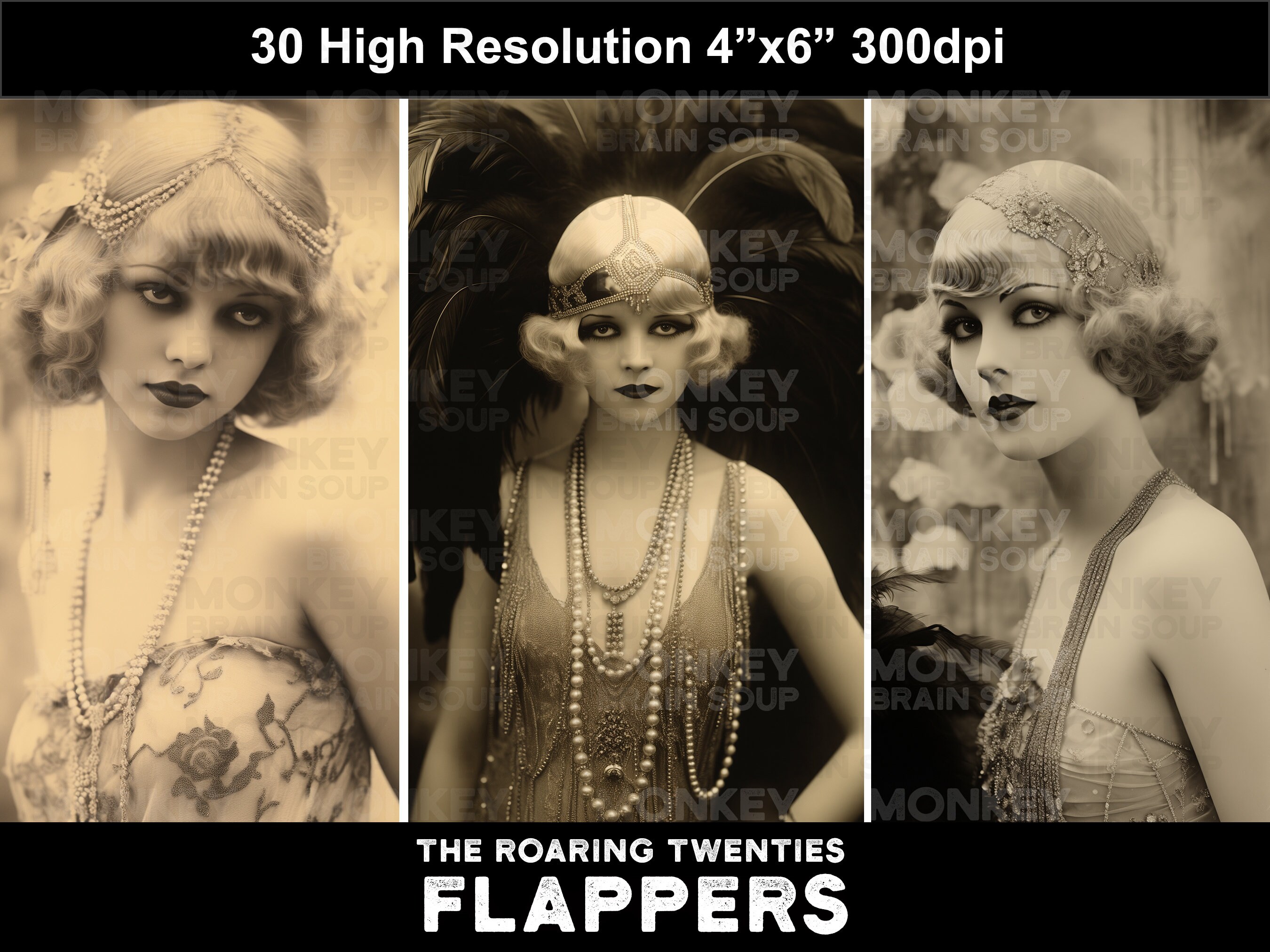 Vintage Style Flappers From the Roaring Twenties. Printable Download ...