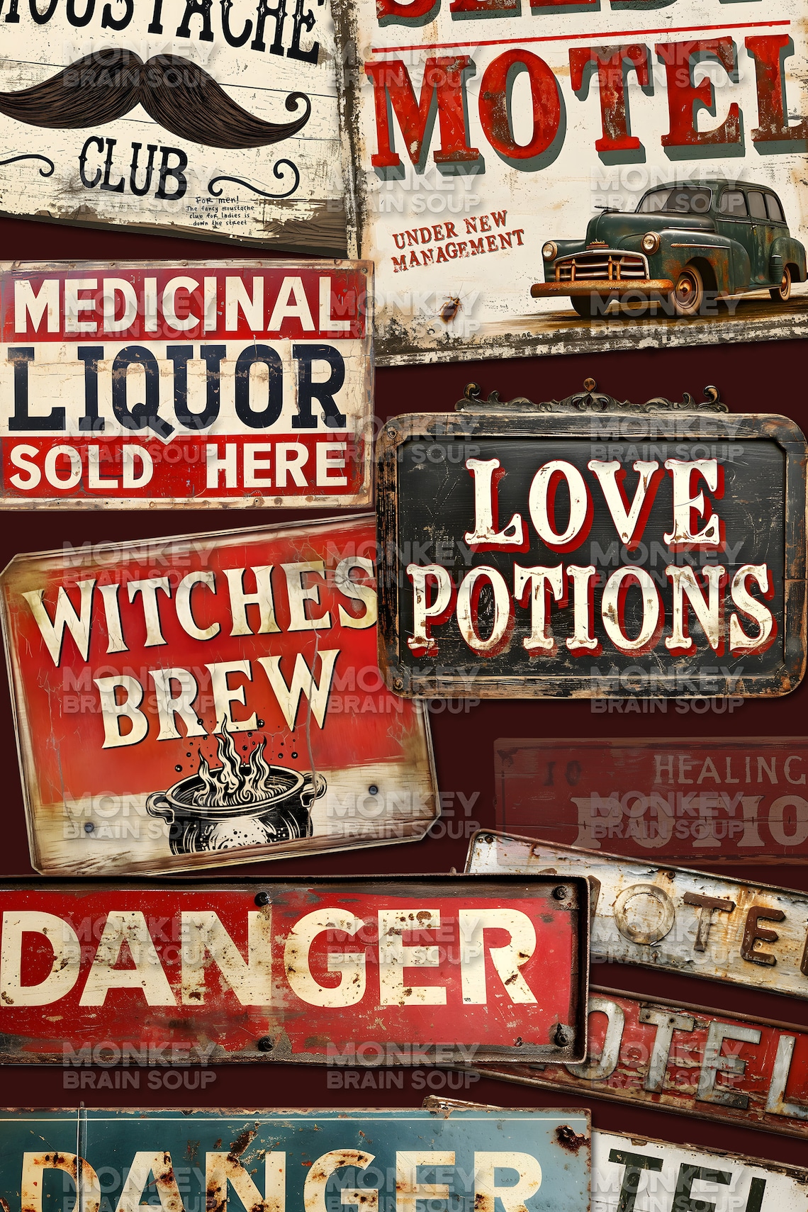 Printable Vintage Style Distressed Signage From an Old Fashioned ...