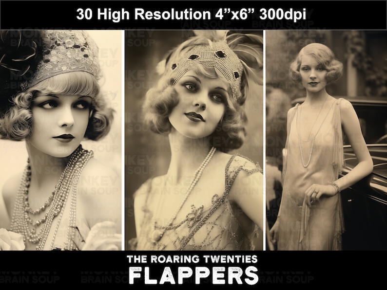 Vintage Style Flappers From the Roaring Twenties. Printable Download ...