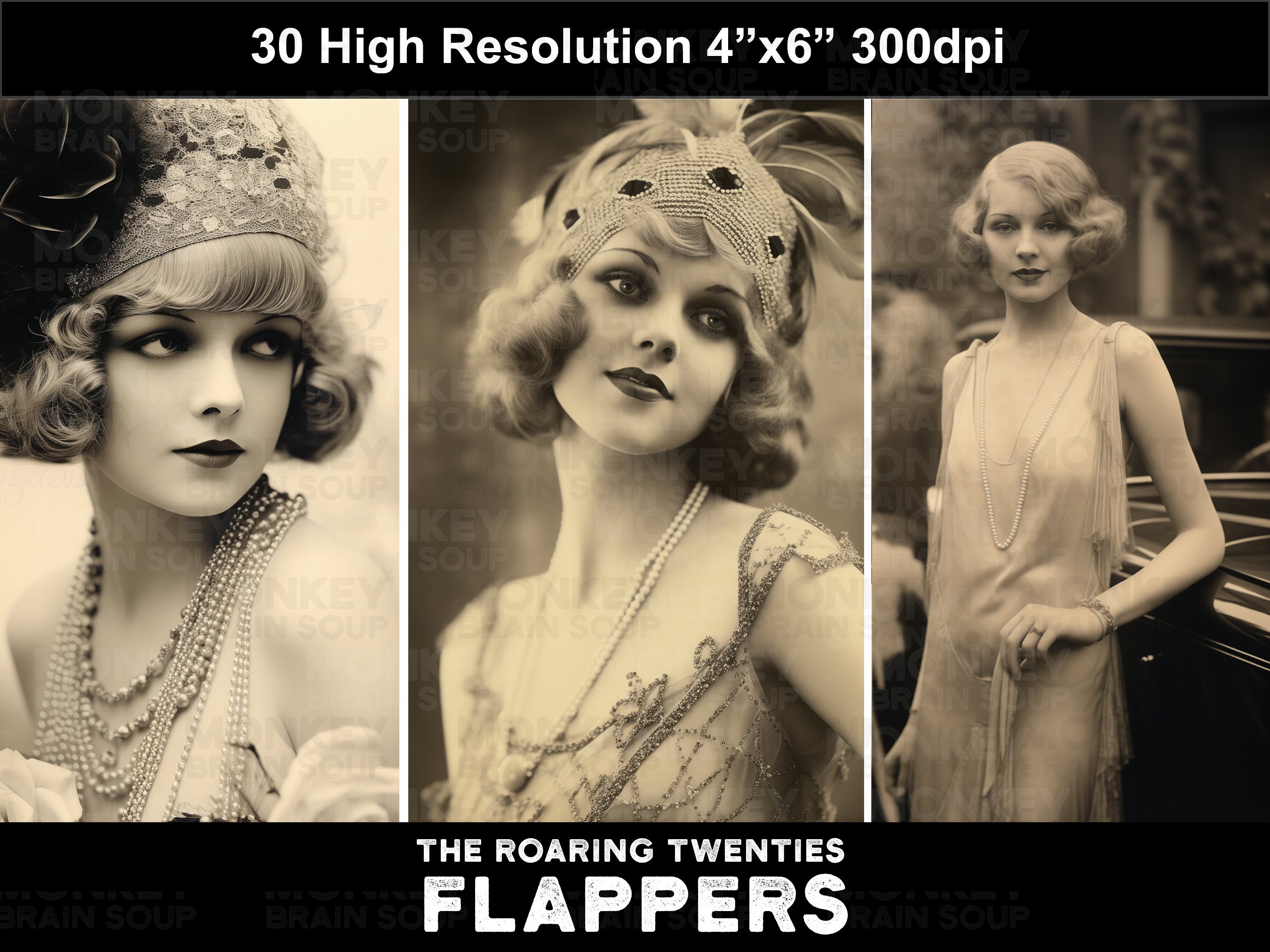Vintage Style Flappers From the Roaring Twenties. Printable Download ...