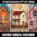 Printable Mixed Media Houses. A Collection of 16 Shabby Chic Art Pages ...